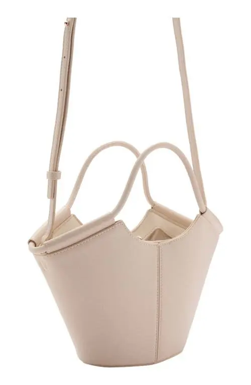 Mango Mini Faux Leather Shopper Bag - Off White