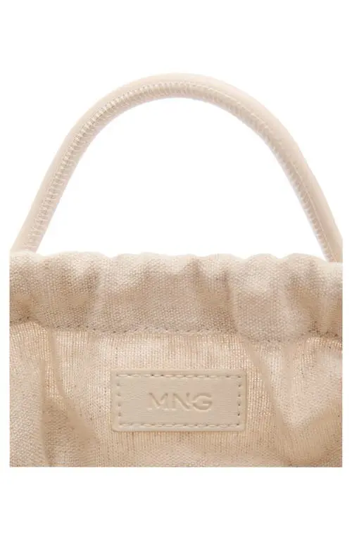 Mango Mini Faux Leather Shopper Bag - Off White