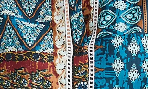 TALISMAN THE LABEL Castella Patchwork Print Cotton Button-up Shirt