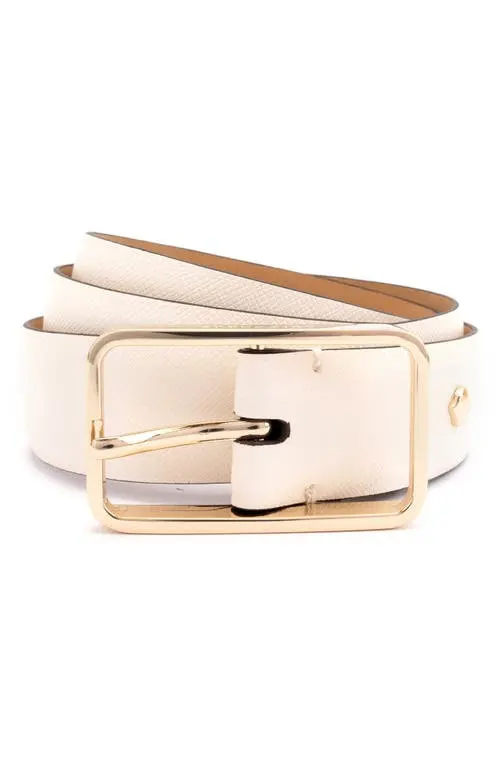 Kate Spade New York Leather Belt With Spade Buckle - Parchment