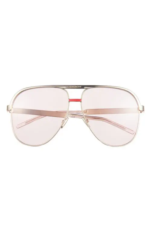 Givenchy 62mm Oversize Pilot Sunglasses - Shiny Endura Gold / Violet