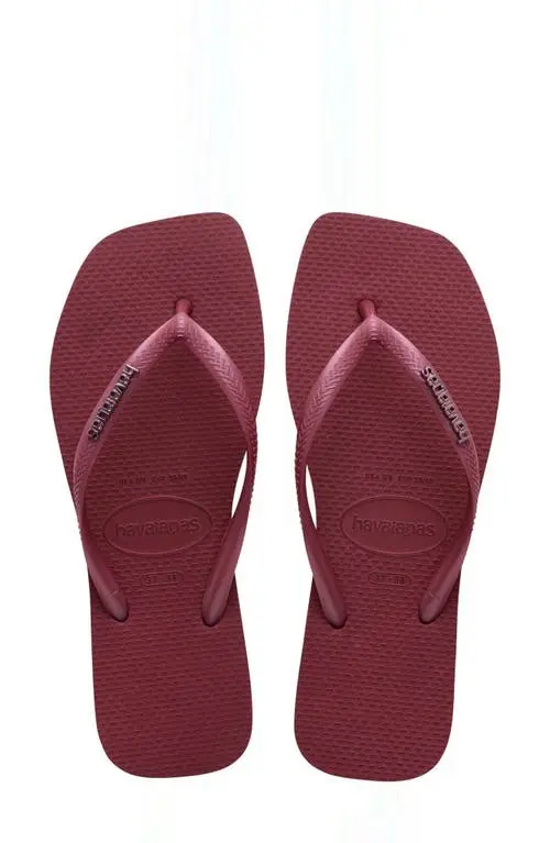 Havaianas Slim Square Logo Flip Flop - Amaranth