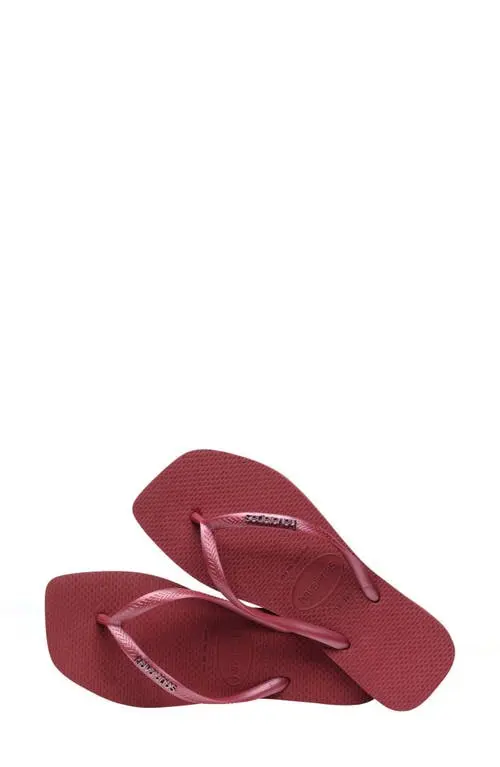 Havaianas Slim Square Logo Flip Flop - Amaranth