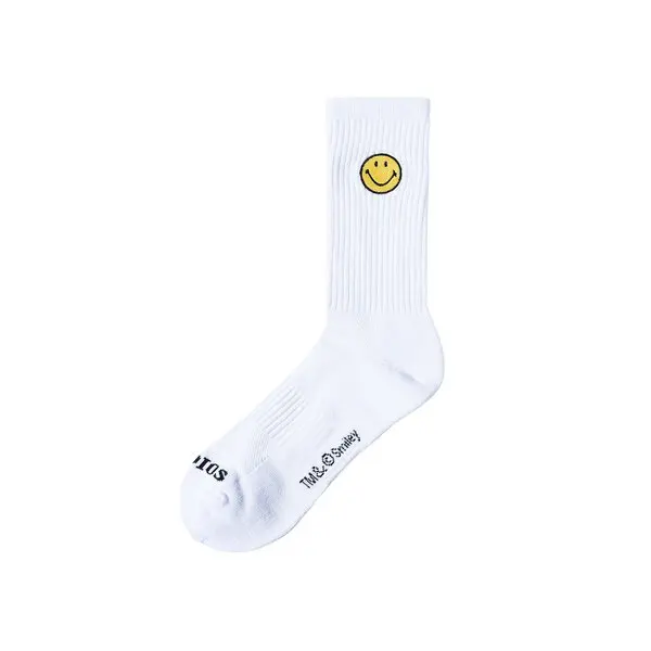 MARKET Smiley Badge Crew Socks - White
