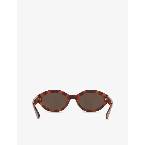 Gucci Gg1579s Oval-frame Sunglasses - Brown