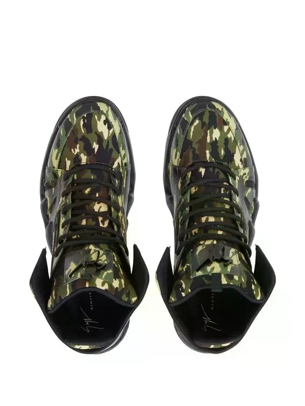 GIUSEPPE ZANOTTI Talon Camouflage High-top Sneakers - Green