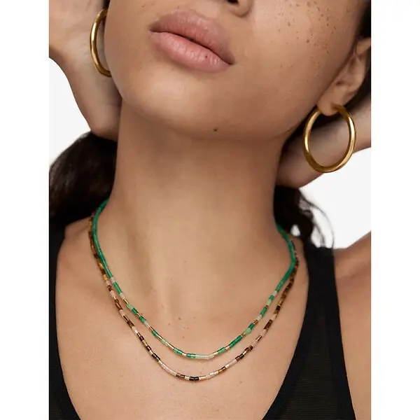 Monica Vinader Delphi Gemstone Beaded Necklace - Green