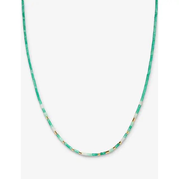 Monica Vinader Delphi Gemstone Beaded Necklace - Green
