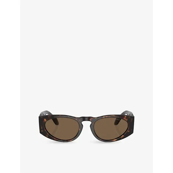 Giorgio Armani Ar8216 Rectangle-frame Sunglasses - Brown