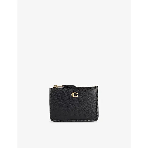 COACH® Essential Mini Leather Card Holder - B4/black