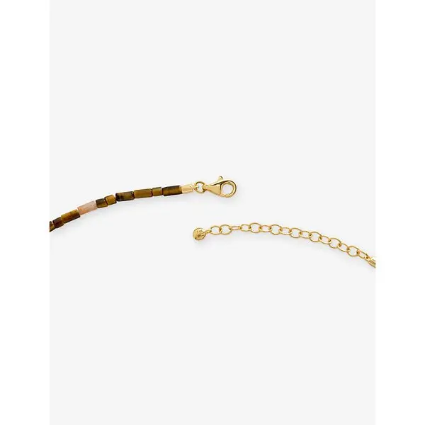 Monica Vinader Delphi Gemstone Beaded Necklace - Brown