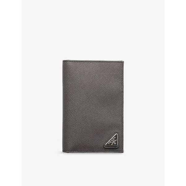 Prada Saffiano Leather Passport Holder - Grey