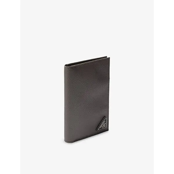 Prada Saffiano Leather Passport Holder - Grey