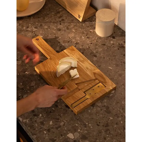 WOODSEA Branded Cheese Board With Knives 55cm X 20cm