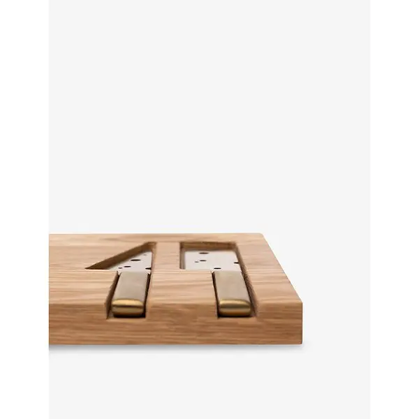 WOODSEA Branded Cheese Board With Knives 55cm X 20cm