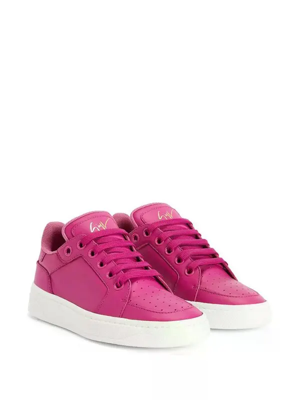 GIUSEPPE ZANOTTI Calf-leather Lace-up Sneakers - Pink