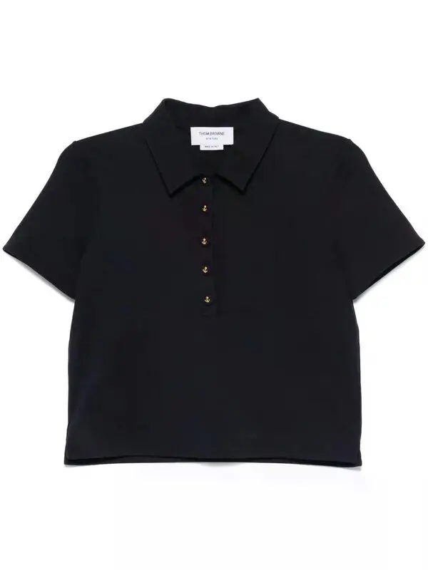 Thom Browne Cotton Short-sleeve Polo Top