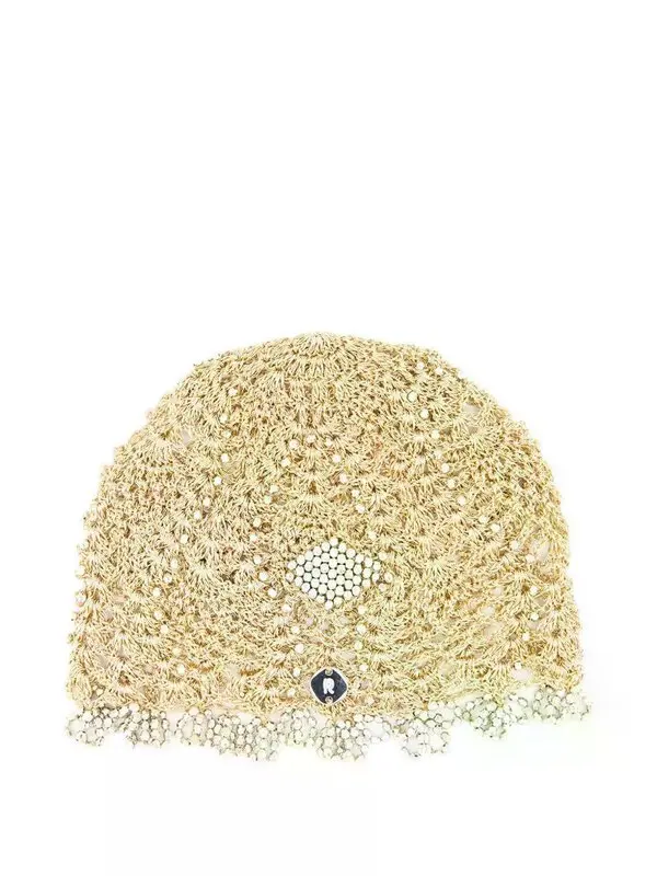 Rabanne Crochet-knit Beaded Hat