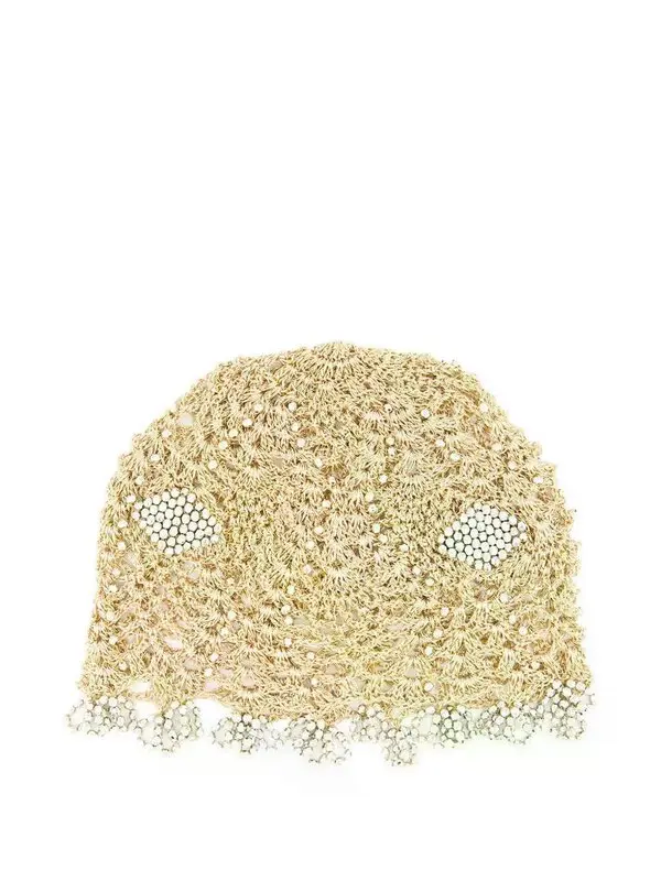 Rabanne Crochet-knit Beaded Hat