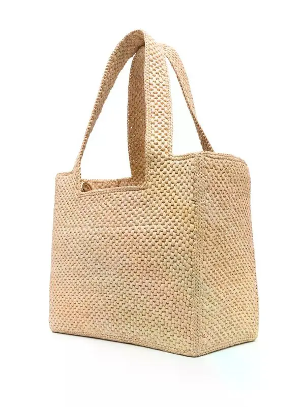 Loewe Embroidered-logo Raffia Tote - Neutrals