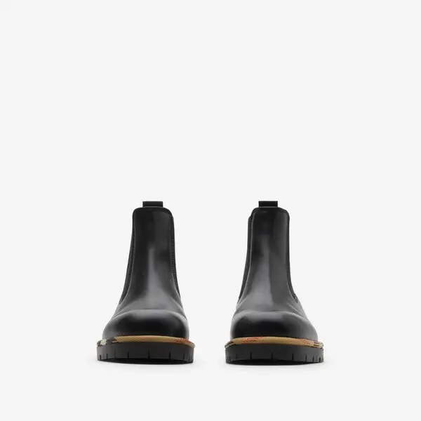 Burberry Leather Chelsea Boots - Black