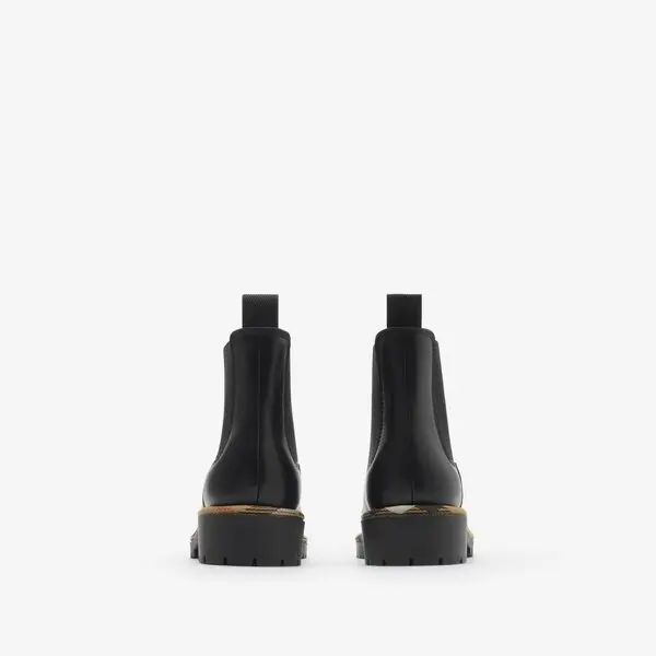 Burberry Leather Chelsea Boots - Black