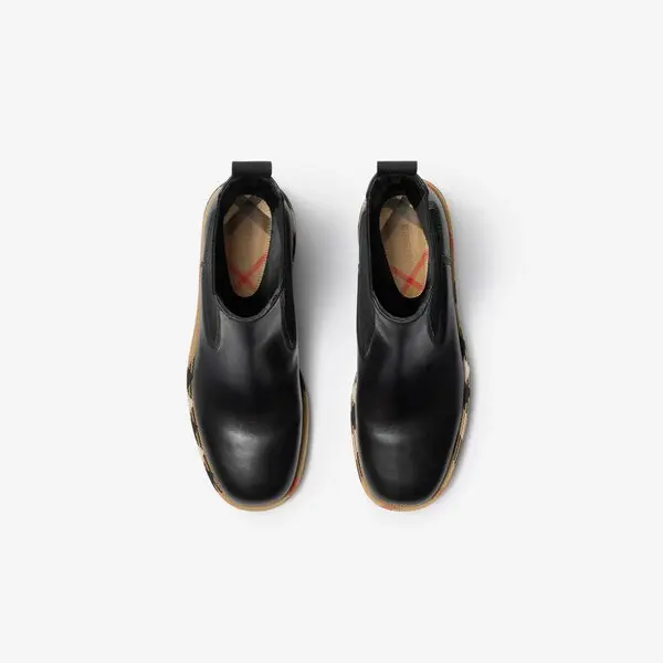 Burberry Leather Chelsea Boots - Black