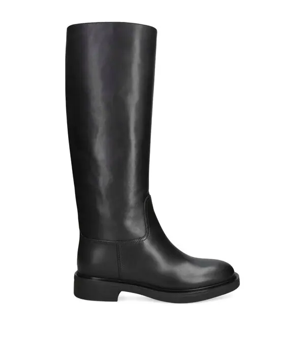 GIANVITO ROSSI Leather Ascott Knee-high Boots - Black