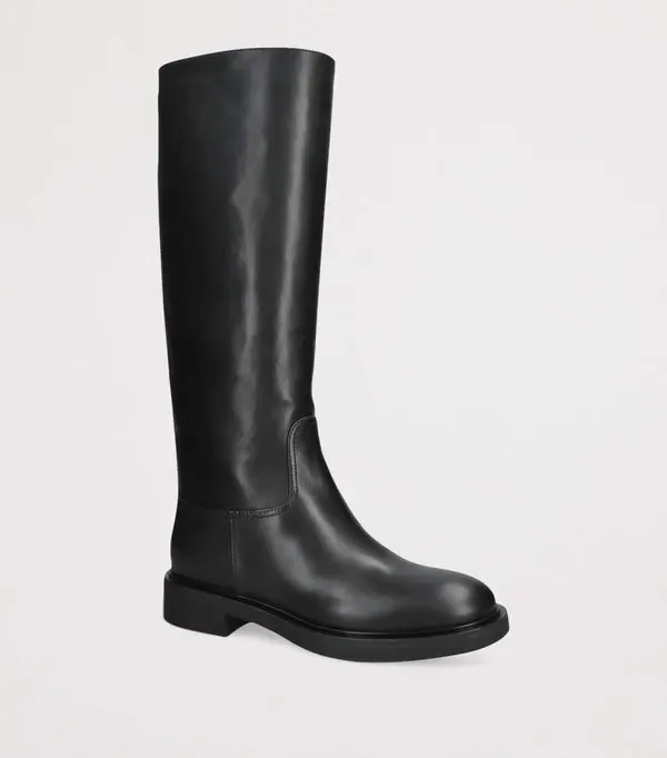 GIANVITO ROSSI Leather Ascott Knee-high Boots - Black