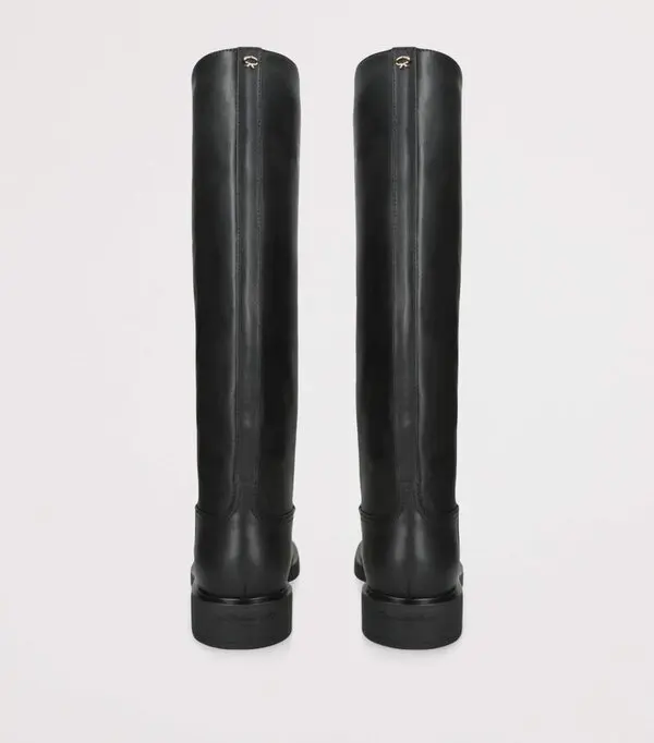 GIANVITO ROSSI Leather Ascott Knee-high Boots - Black