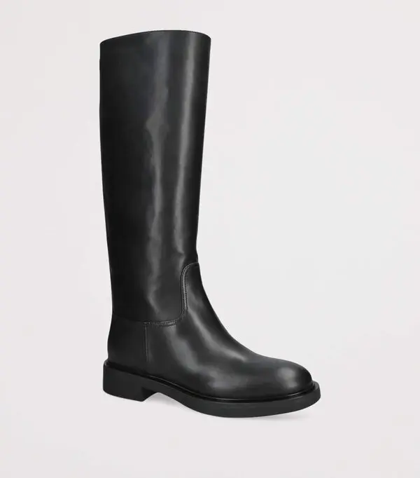 GIANVITO ROSSI Leather Ascott Knee-high Boots - Black