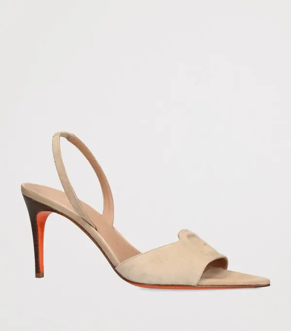 Santoni Suede Slingback Sandals