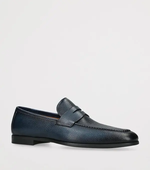 Magnanni Leather Diezma Ii Loafers - Navy