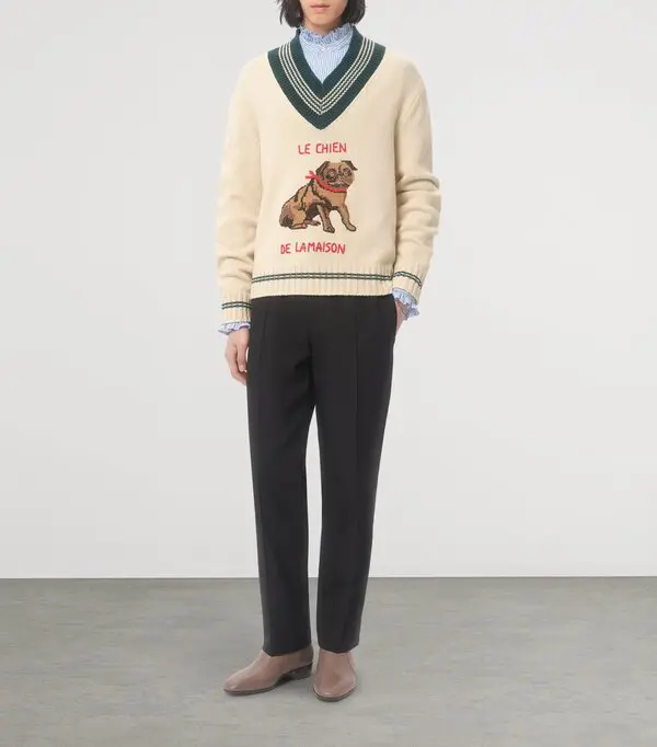 Valentino Garavani Virgin Wool Drawstring Trousers - Black