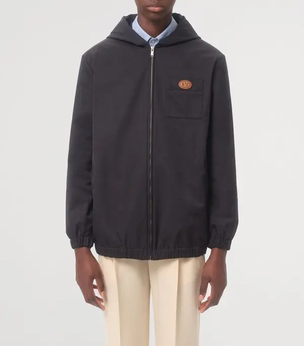 Valentino Garavani Hooded Vlogo Jacket - Blue