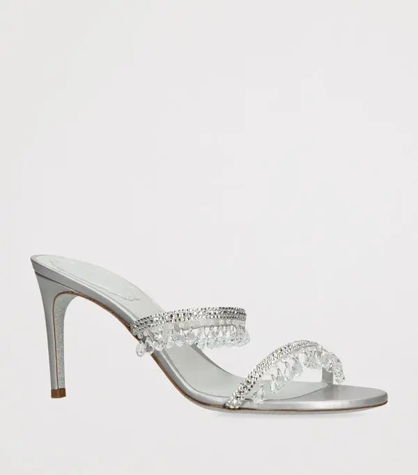 Rene Caovilla Chandelier Heeled Mules - Grey