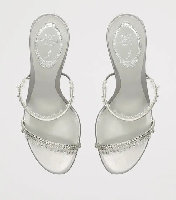 Rene Caovilla Chandelier Heeled Mules - Grey