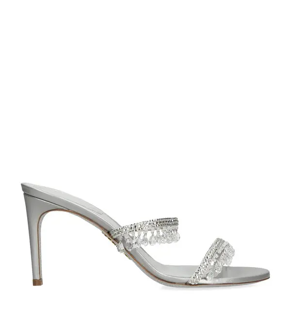 Rene Caovilla Chandelier Heeled Mules - Grey