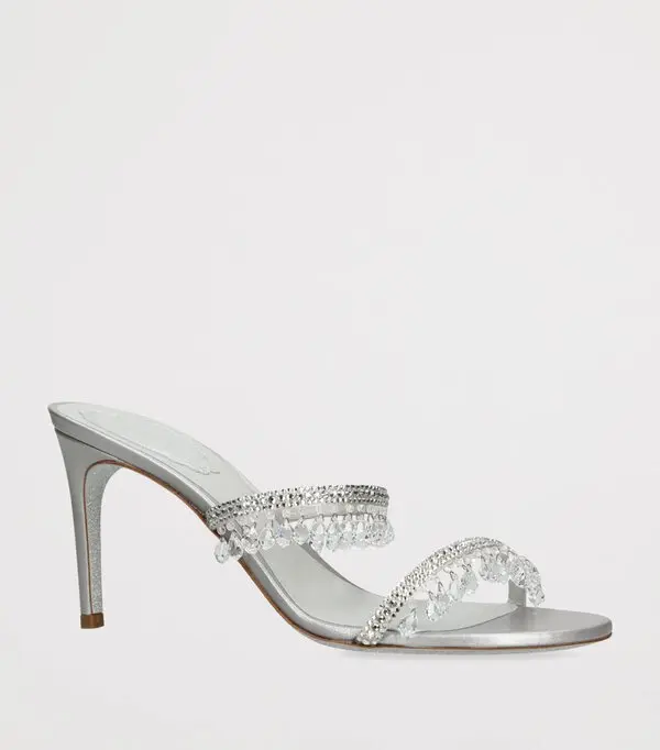 Rene Caovilla Chandelier Heeled Mules - Grey