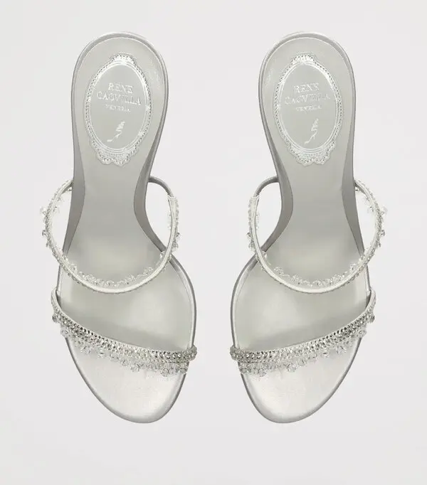 Rene Caovilla Chandelier Heeled Mules - Grey
