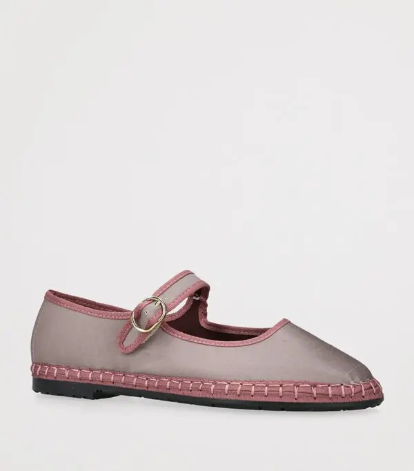 FLABELUS Silk Sula Mary Janes - Brown