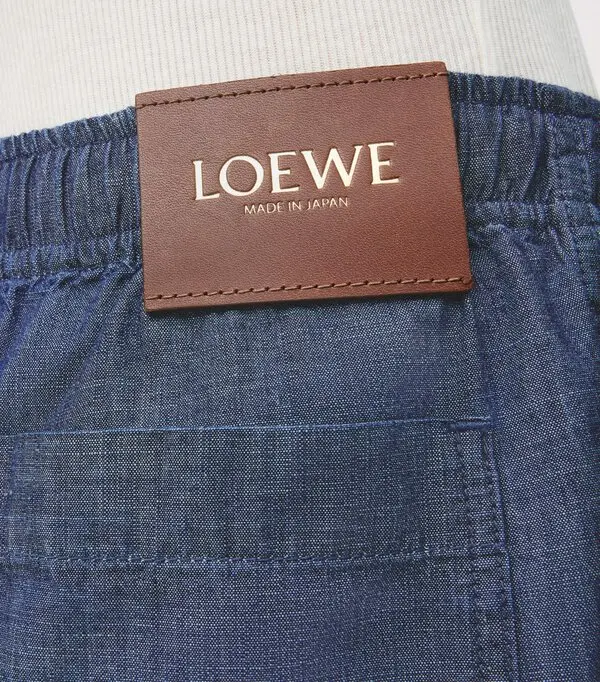 Loewe Cotton Chambray Shorts - Blue