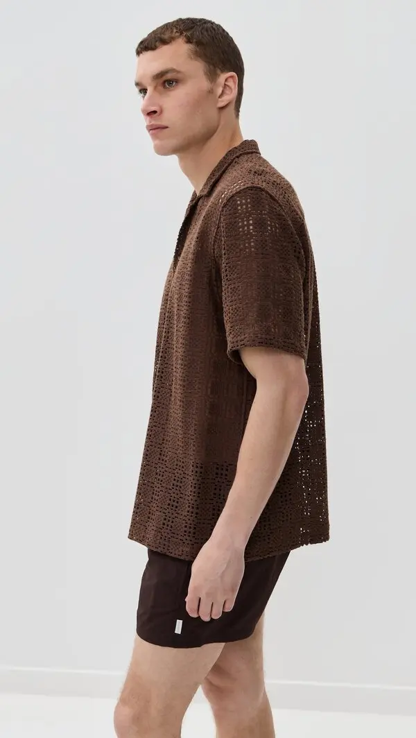 AUTO-REPLY Alex Raschel Squares Knit Shirt