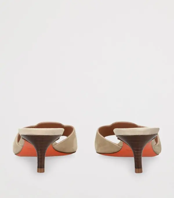 Santoni Suede Kitten Mules