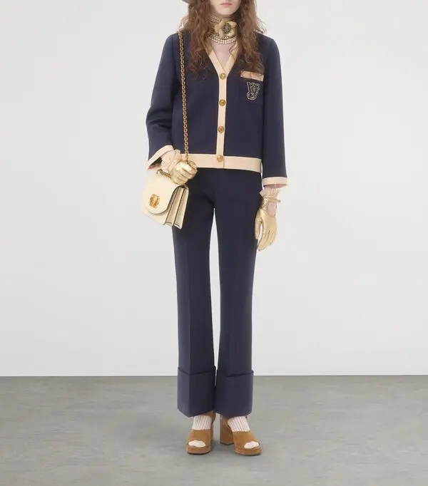 Valentino Garavani Wool-silk Flared Trousers