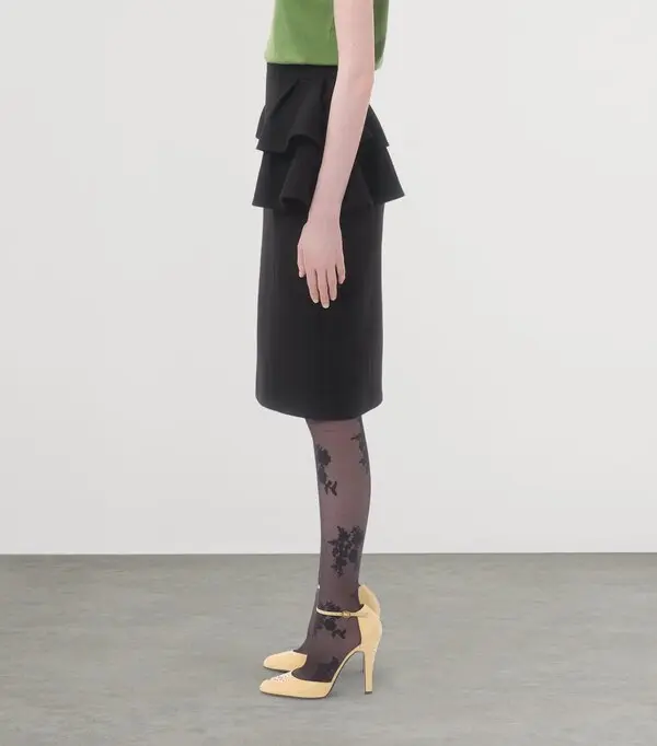 Valentino Garavani Wool-silk Ruffled Midi Skirt