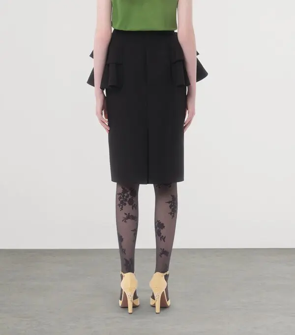 Valentino Garavani Wool-silk Ruffled Midi Skirt