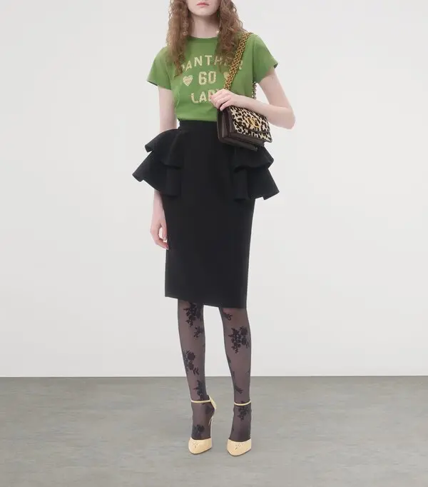 Valentino Garavani Wool-silk Ruffled Midi Skirt