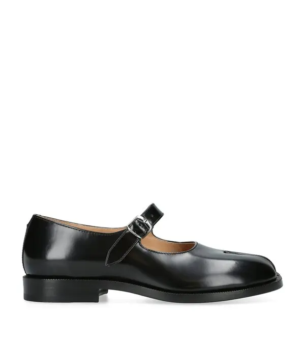 MAISON MARGIELA Leather Tabi Mary Jane Shoes - Black