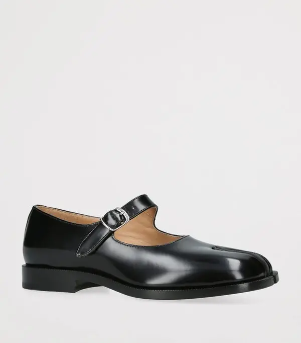MAISON MARGIELA Leather Tabi Mary Jane Shoes - Black